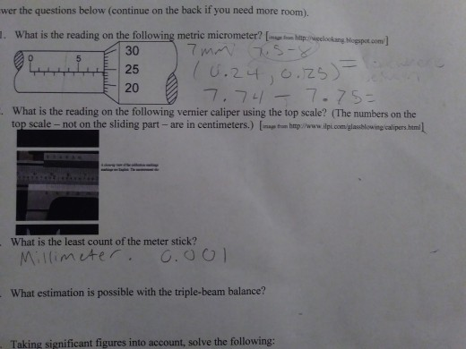 Solved Pre-Lab: Measurement and Significant Digits 25 Name: | Chegg.com