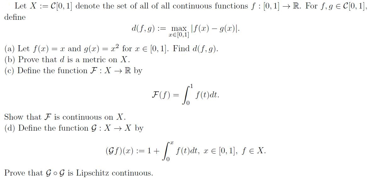 Solved C[0, 1] denote the set of all of all continuous | Chegg.com