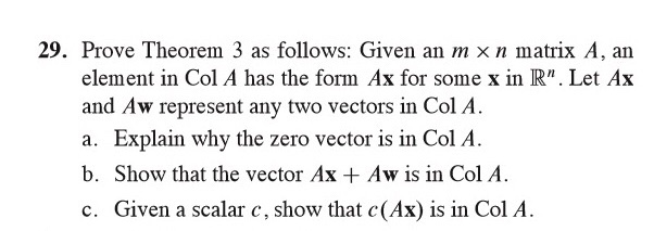 Solved 29. Prove Theorem 3 as follows: Given an m x n matrix | Chegg.com