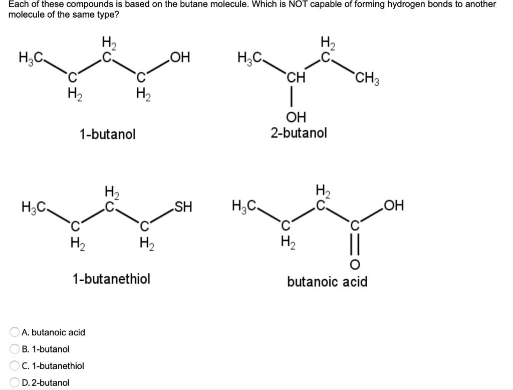 Solved Each of these compounds is based on the butane | Chegg.com
