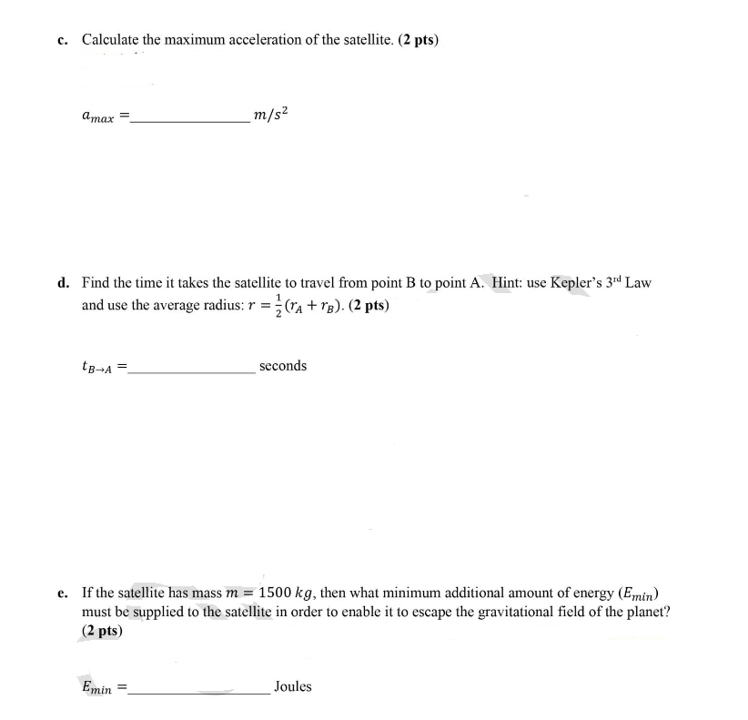 Solved 9 [9 Points] The Figure Shows A Satellite Mass M