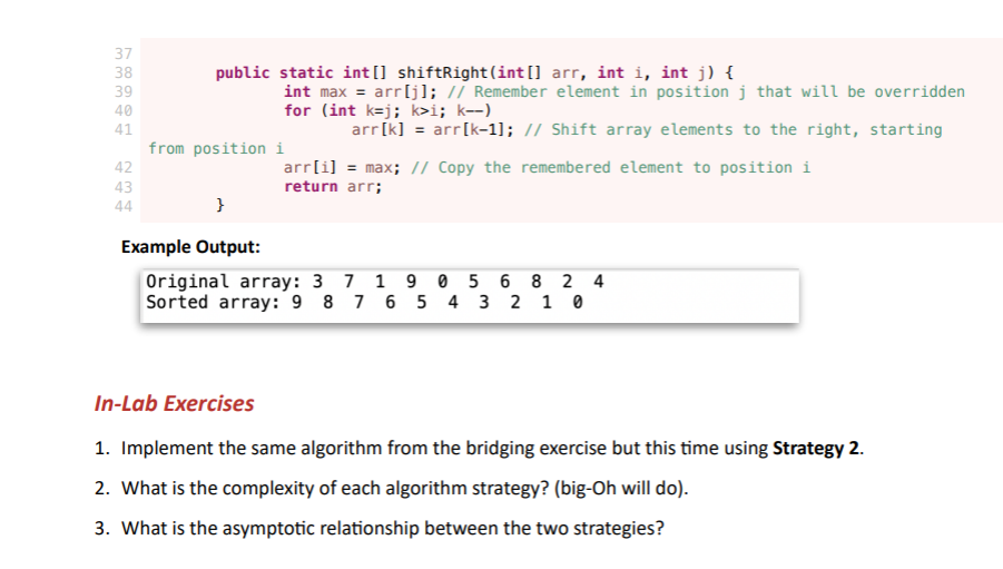 Solved Bridging Exercise The following algorithm takes an | Chegg.com
