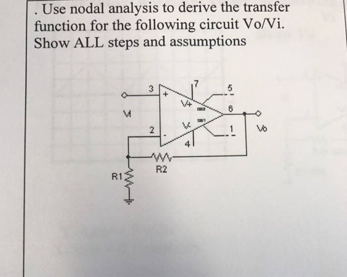 Solved Use nodal analysis to derive the transfer function | Chegg.com