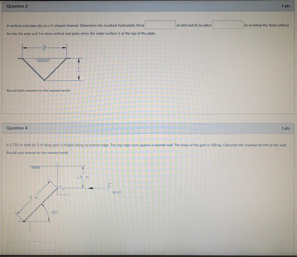 Solved 3. A vertical end plate sits on a V-shaped channel. | Chegg.com