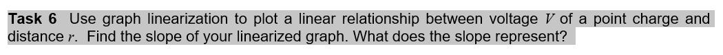 Solved Task 6 Use graph linearization to plot a linear | Chegg.com