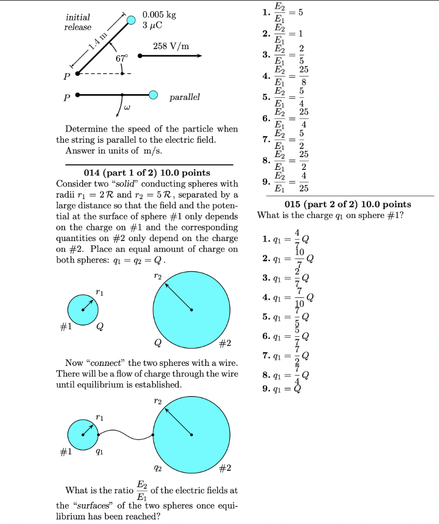 Solved 013 10.0 points A charged particle is connected to a | Chegg.com