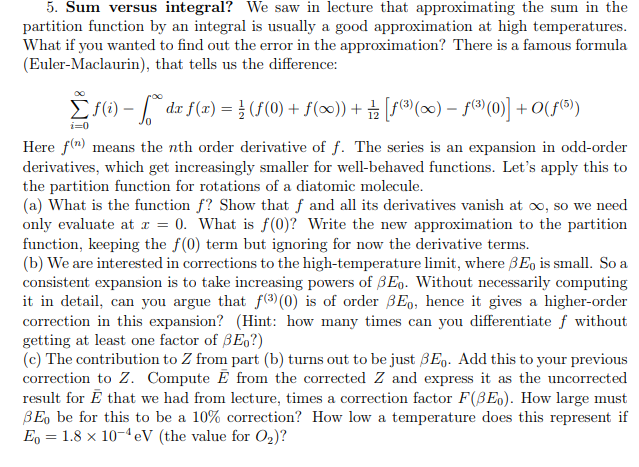 5. Sum versus integral? We saw in lecture that | Chegg.com