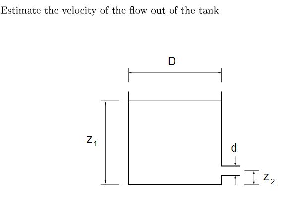 Solved Estimate the velocity of the flow out of the tank D | Chegg.com