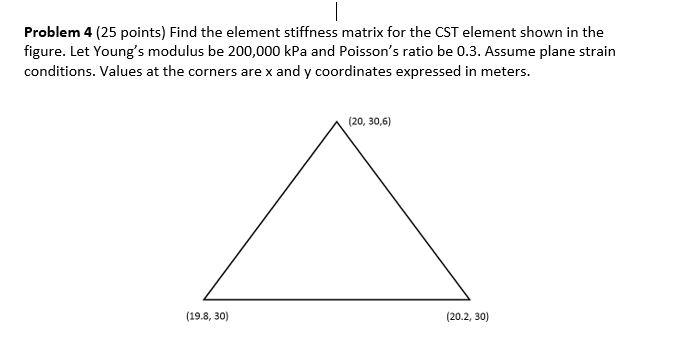 Solved Problem 4 (25 points) Find the element stiffness | Chegg.com