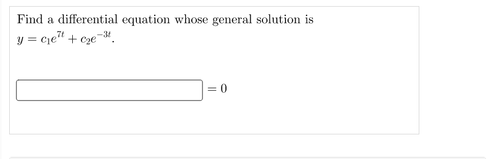 Solved Find a differential equation whose general solution | Chegg.com