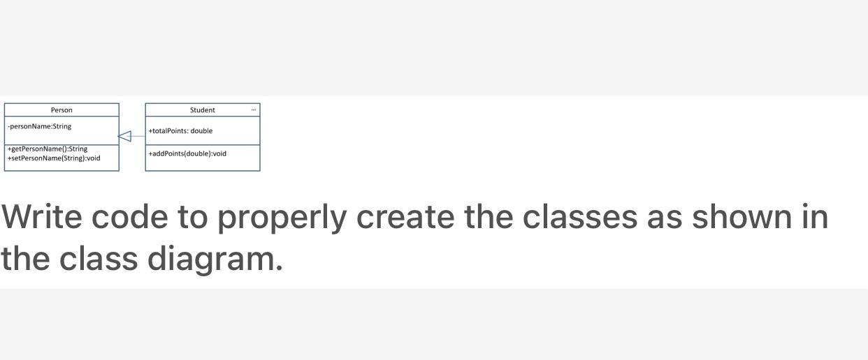 Solved Do not include any constructors. Create the setter | Chegg.com