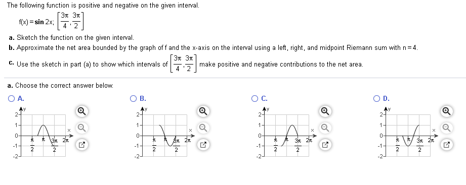 Solved The following function is positive and negative on | Chegg.com