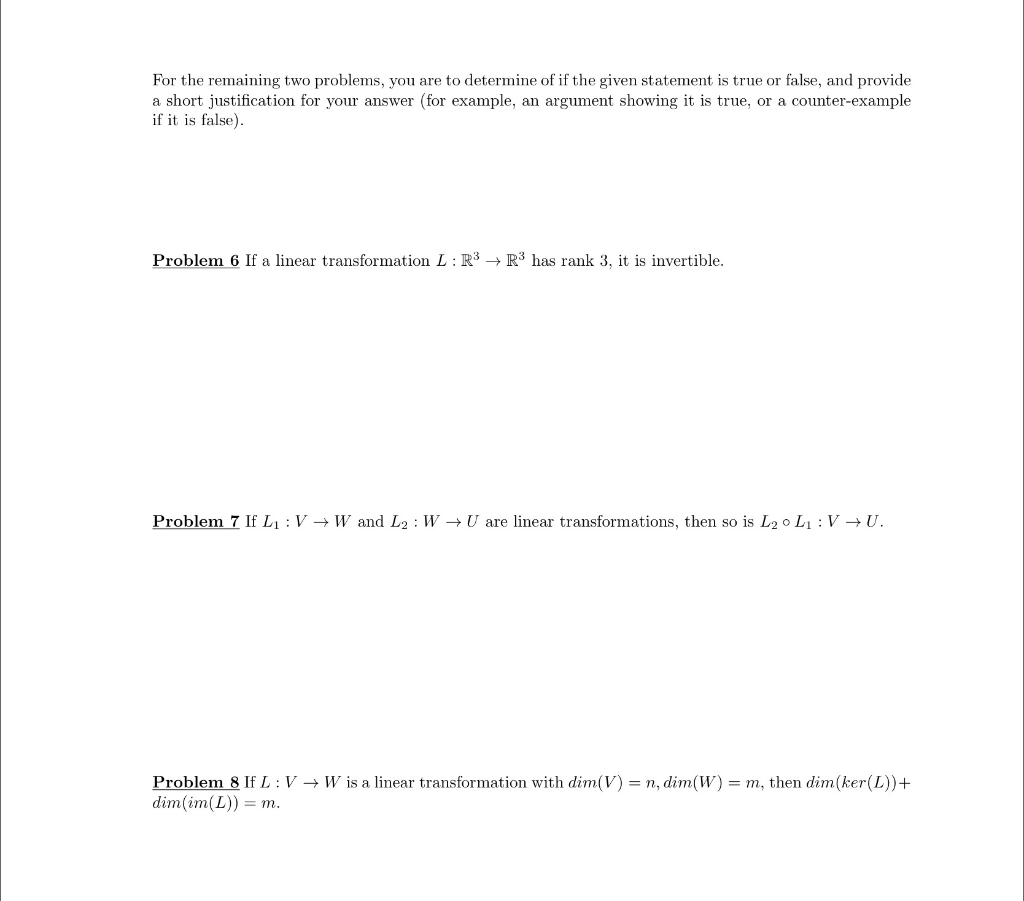 Solved For the remaining two problems, you are to determine | Chegg.com