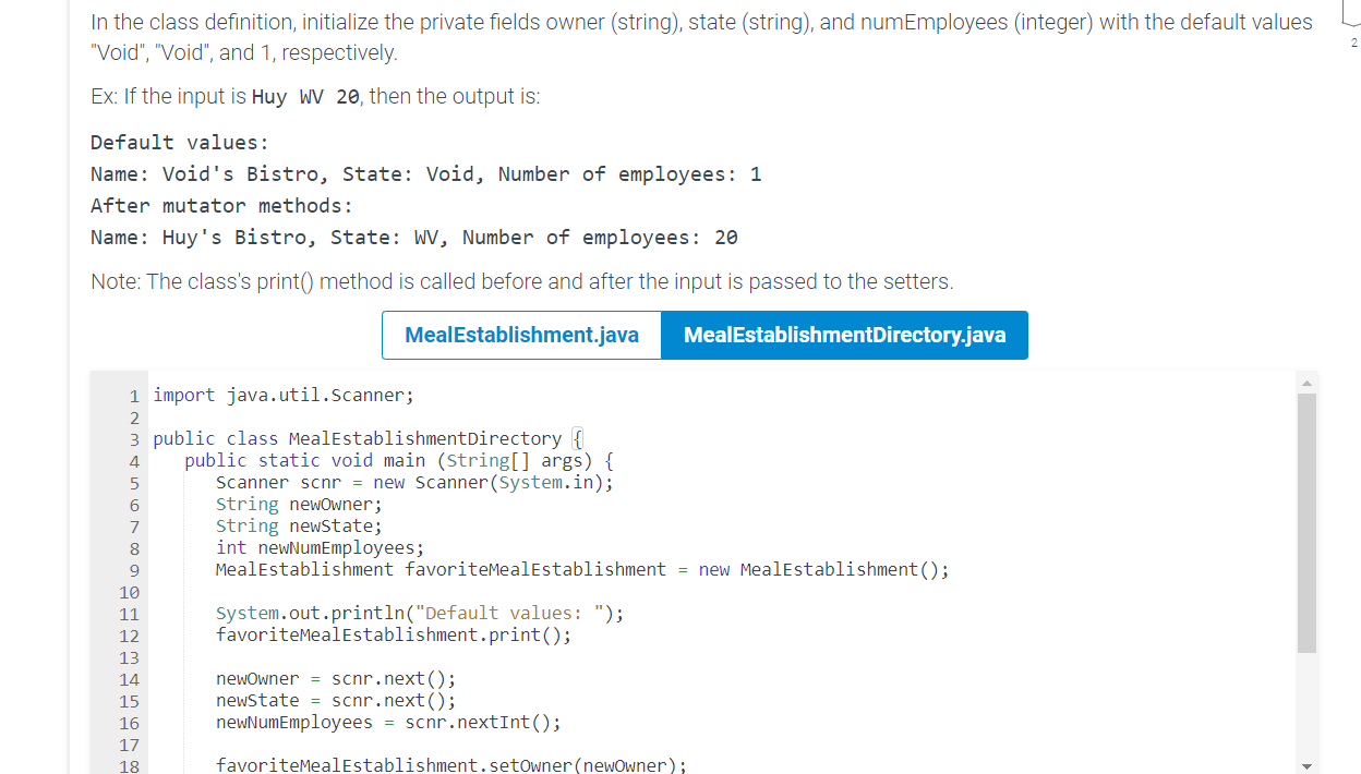 Solved In the class definition, initialize the private | Chegg.com