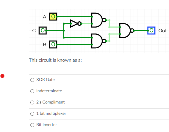 Solved This circuit is known as a: XOR Gate Indeterminate | Chegg.com