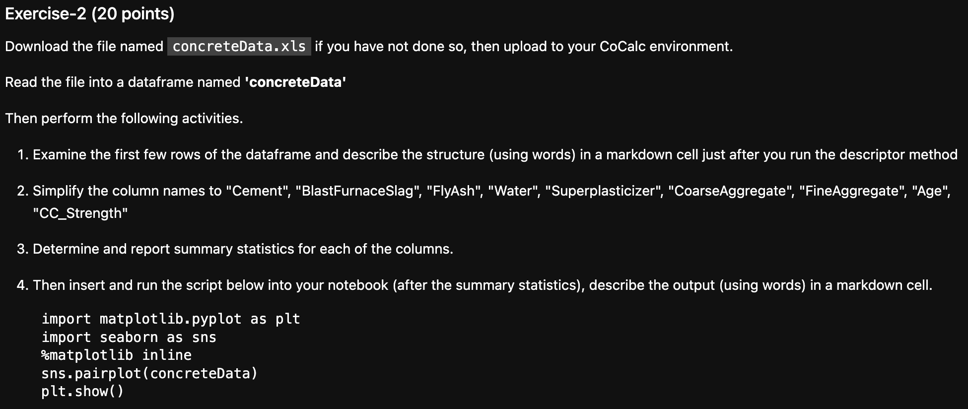 Solved Exercise-2 (20 points) Download the file named | Chegg.com