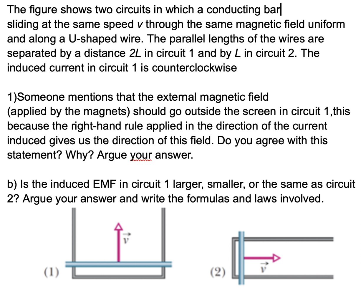 Solved The figure shows two circuits in which a conducting | Chegg.com