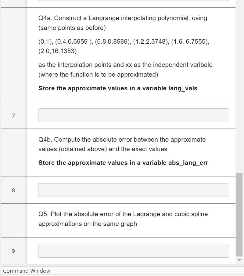 Q4a. Construct a Langrange interpolating polynomial, | Chegg.com