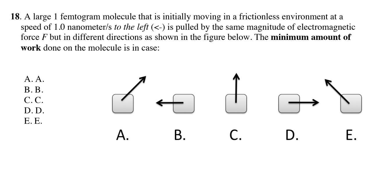 Solved 18. A large 1 femtogram molecule that is initially | Chegg.com