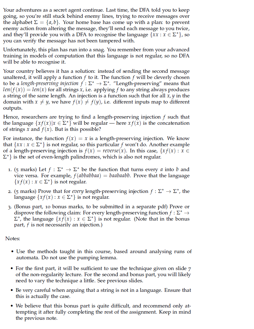 Solved Your adventures as a secret agent continue. Last | Chegg.com