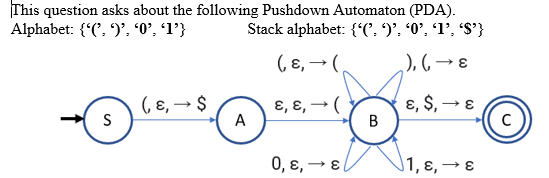 Solved This question asks about the following Pushdown | Chegg.com