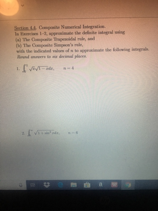 Solved Section 4.4. Composite Numerical Integration. In | Chegg.com