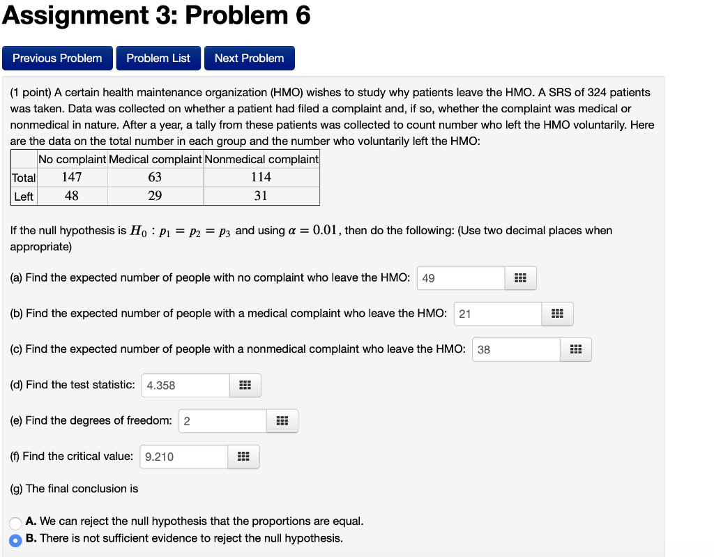 Solved Assignment 3 Problem 6 Previous Problem Problem 