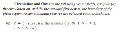 Solved Circulation and flux For the following vector fields, | Chegg.com