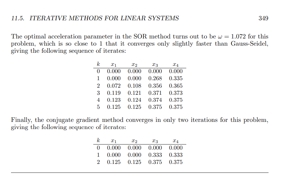 c) One iterative method for linear equation system is | Chegg.com