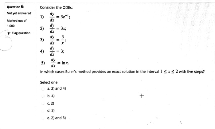 Solved Consider the ODEs: dy/dx = 3e^-x; dy/dx = 3x; | Chegg.com