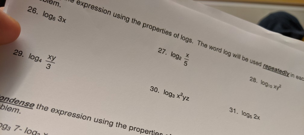 Solved expand the expression using the properties of logs. | Chegg.com