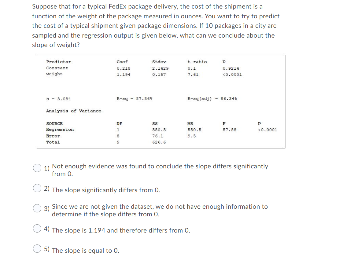 Solved Suppose that for a typical FedEx package delivery, | Chegg.com