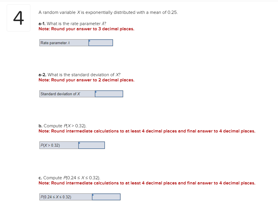 Solved A random variable X is exponentially distributed with | Chegg.com