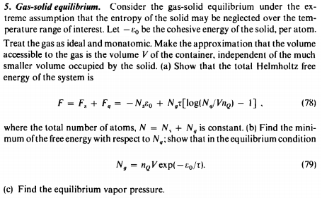 Solved 5. Gas-solid equilibrium. Consider the gas-solid | Chegg.com
