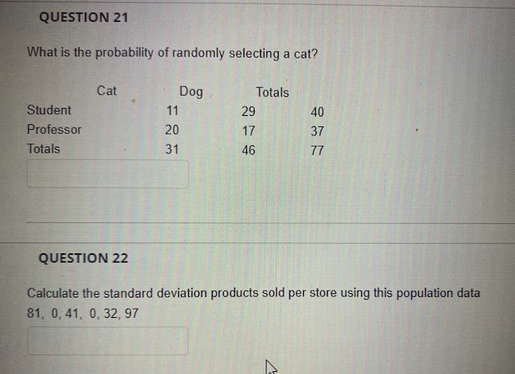 Solved QUESTION 21 What is the probability of randomly | Chegg.com