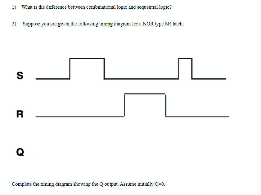 Solved 1) What is the difference between combinational logic | Chegg.com