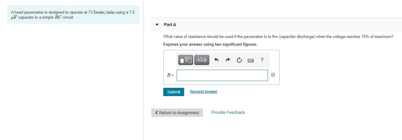 Solved A heart pacemaker is designed to operate at 73 | Chegg.com