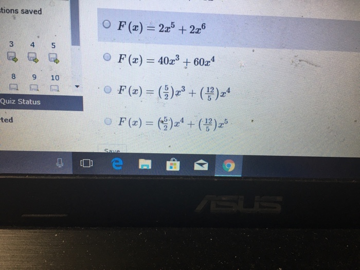 Solved Question 1 (10 points) f (z) 10x4 + 12x5. Find the | Chegg.com