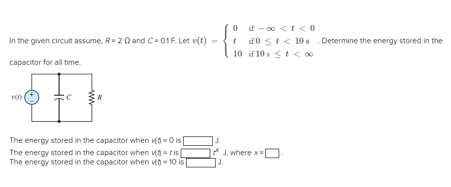 In the given circuit assume, R=2Ω and C=0.1 F. Let | Chegg.com
