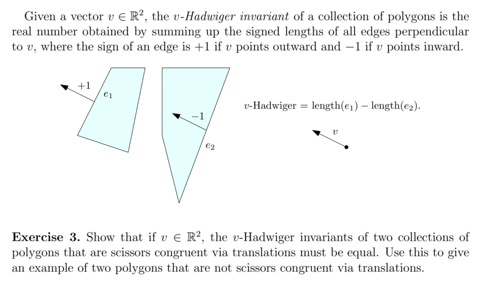 Given a vector v∈R2, the v-Hadwiger invariant of a | Chegg.com