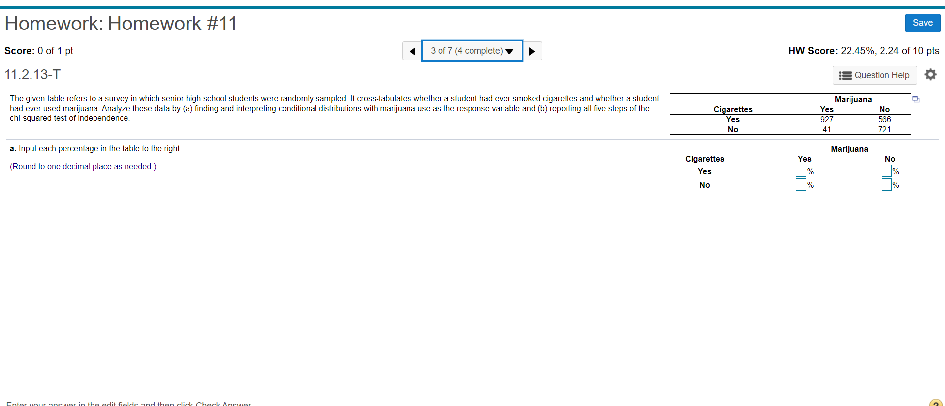 Solved Homework Homework 11 Save Score 0 Of 1 Pt 3 Of 7