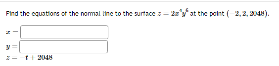 Solved Find the equations of the normal line to the surface | Chegg.com