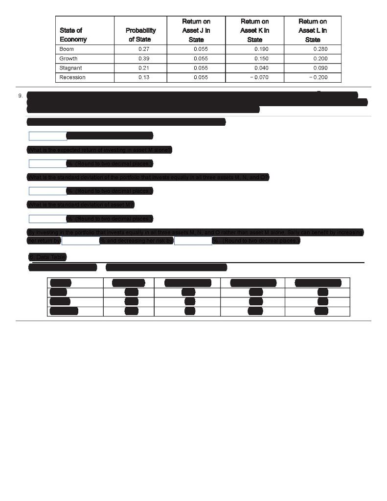 8. Expected retum and standard deviation. Use the | Chegg.com