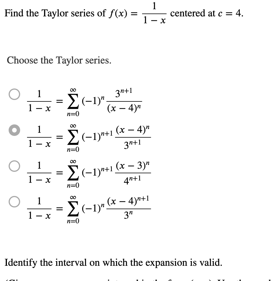 Solved Find The Taylor Series Of F x 1 Centered At C Chegg