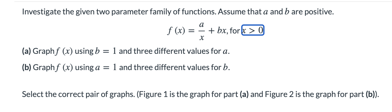 Solved Investigate the given two parameter family of | Chegg.com