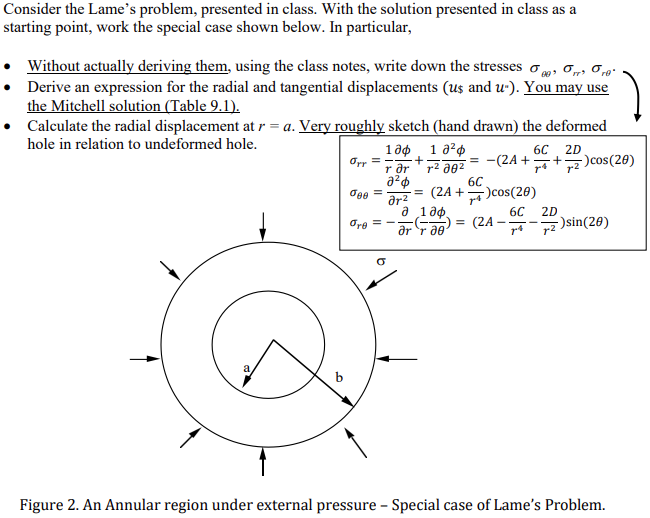Solved Consider the Lame's problem, presented in class. With | Chegg.com