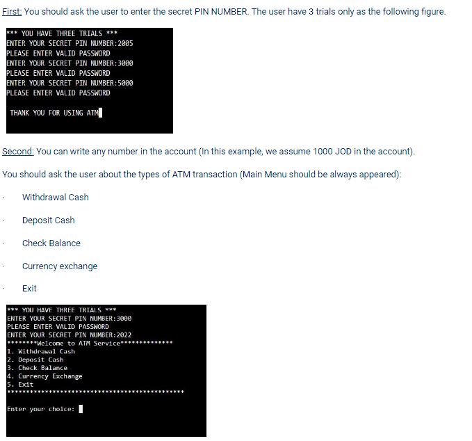 Solved First: You should ask the user to enter the secret | Chegg.com
