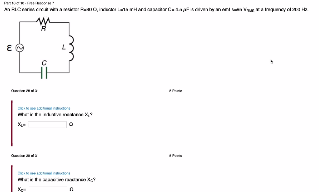 Solved What Is The Inductive Reactance Xl What Is