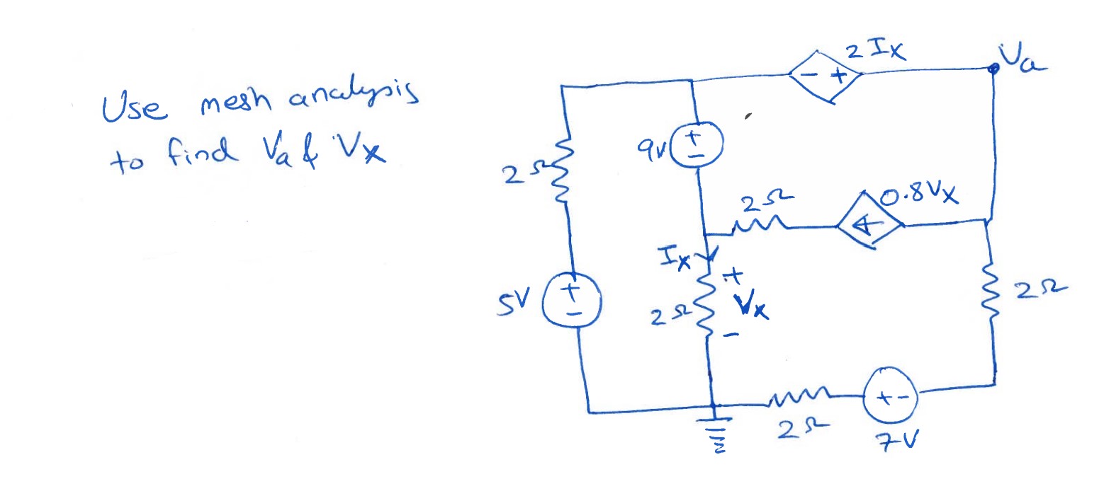 Solved Use mesh analysis to find Va&Vx | Chegg.com