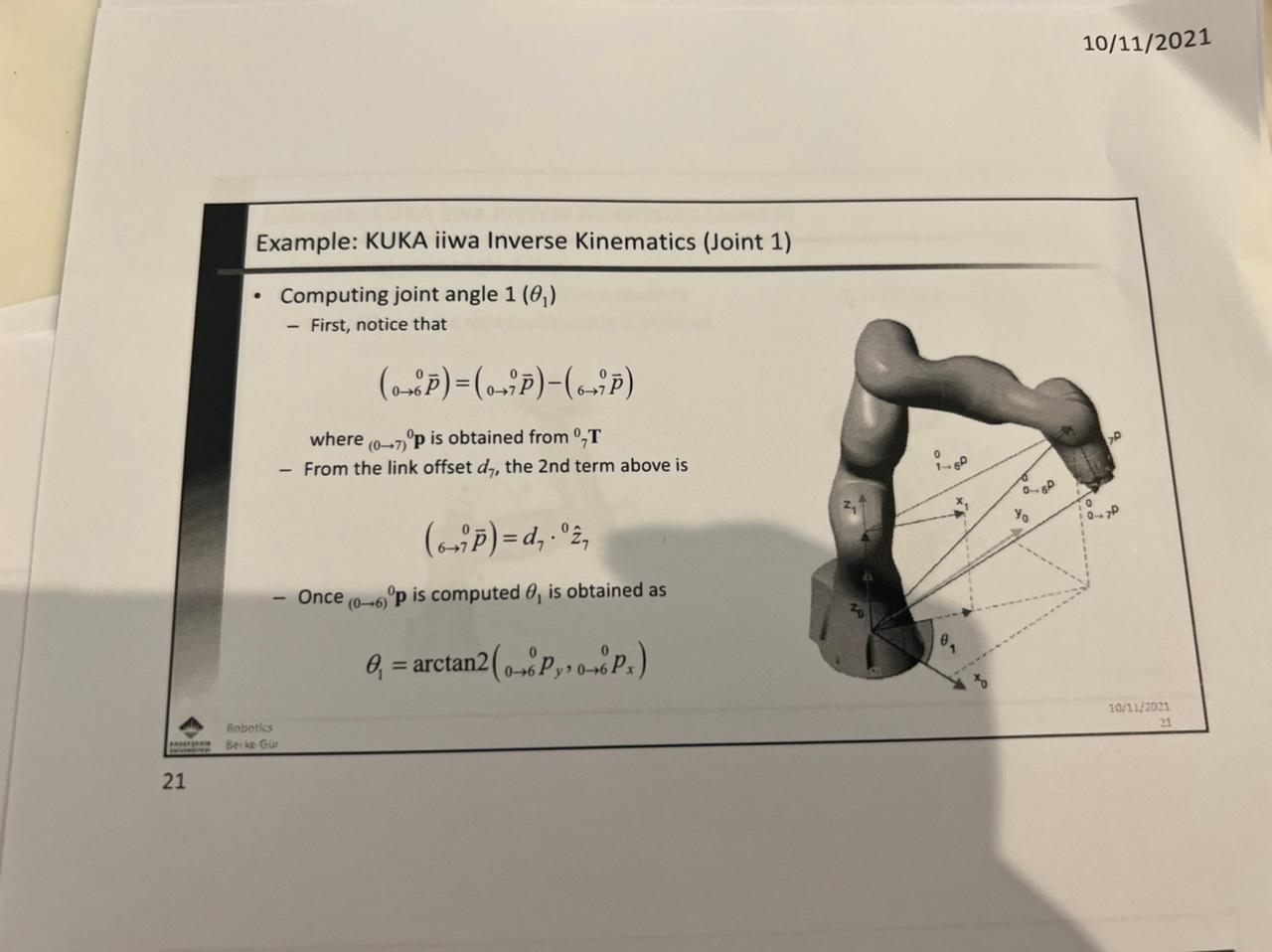 Example: KUKA iiwa Inverse Kinematics (Joint 1) | Chegg.com